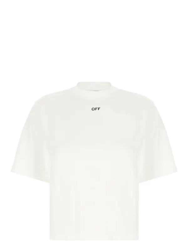 Off-White White Cotton Graphic T-shirt - Multicolor