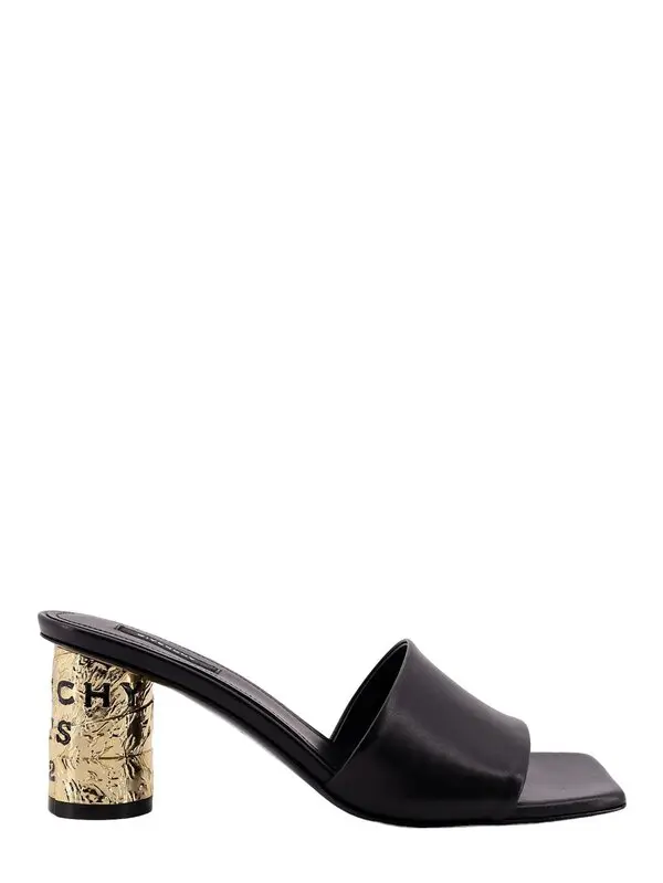 Givenchy Leather Square Toe Mules - Black