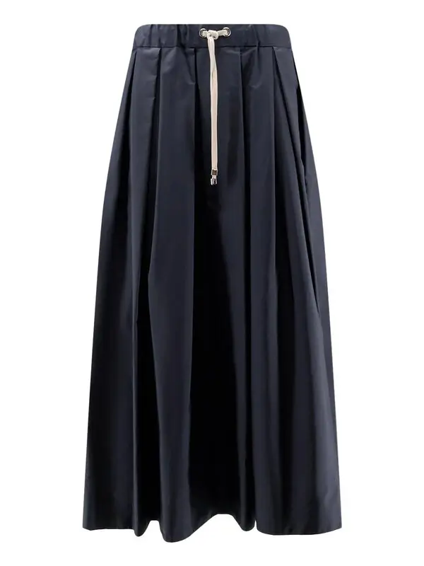 Max Mara Flared Cotton Skirt With Drawstring Waist - Multicolor