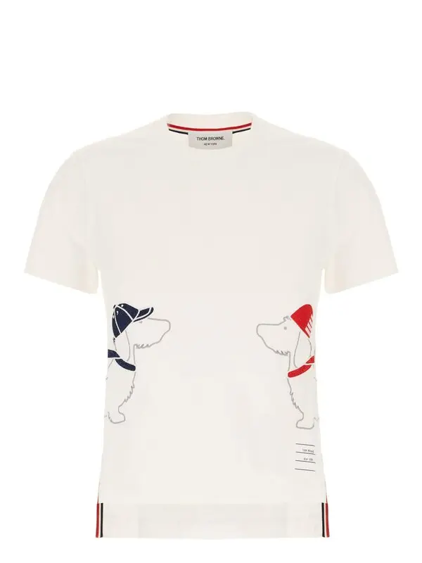 Thom Browne Embroidered Dog Motif T-shirt - Multicolor