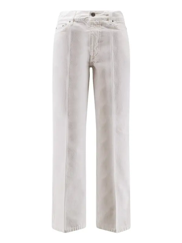 TOTEME White Denim Flared Trousers - Multicolor