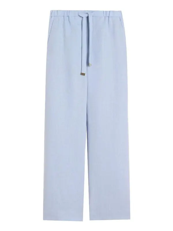 Max Mara Wide Leg Linen Trousers - Multicolor