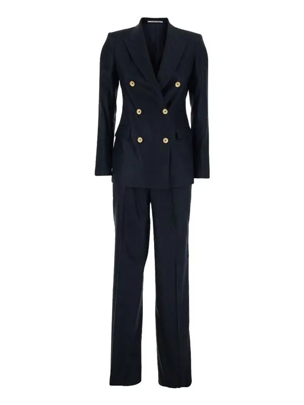 Tagliatore Linen Double-breasted Suit - Multicolor