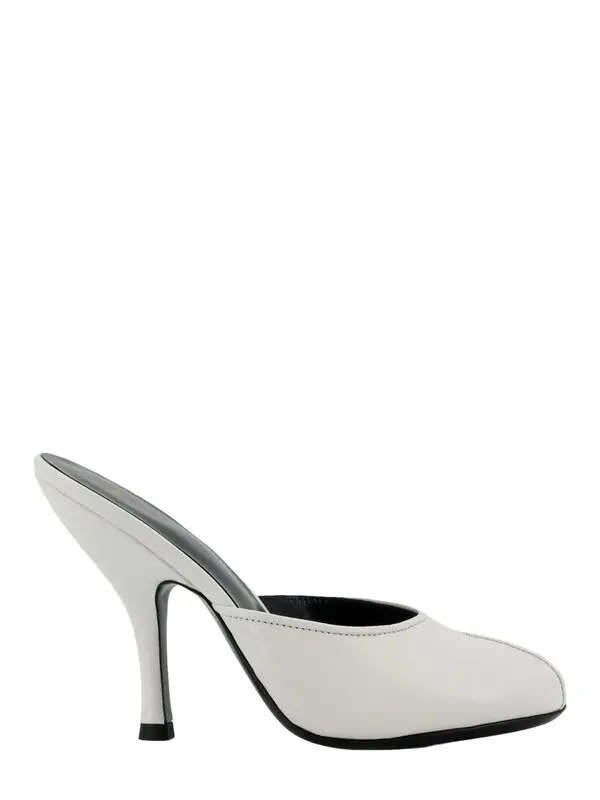JUDE Leather Date Mule Sandals - White