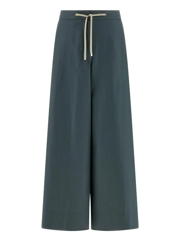 Max Mara S Mmgufo' Cotton Poplin Wide Leg Pants - Blue