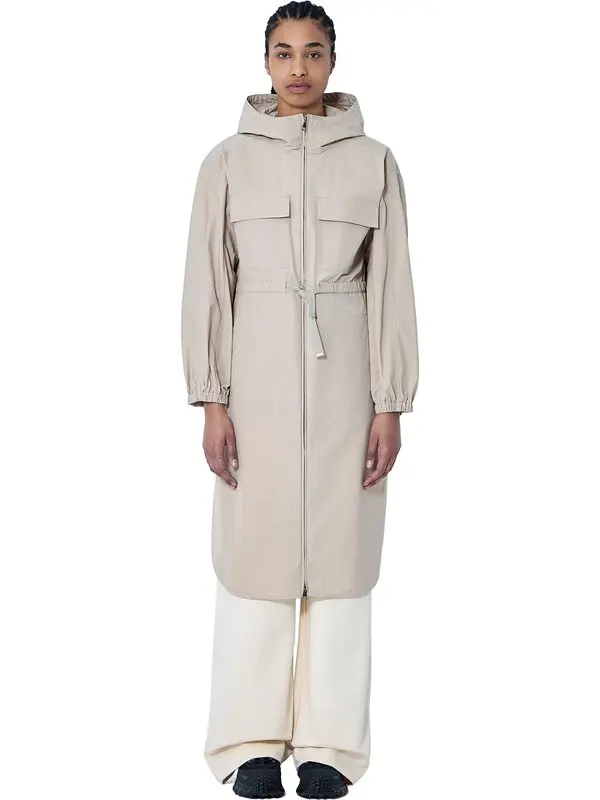 Moncler Peronne Long Parka Jacket - Cream