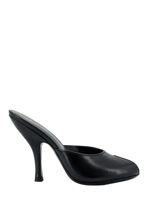JUDE Leather Date Mule Sandals - Black
