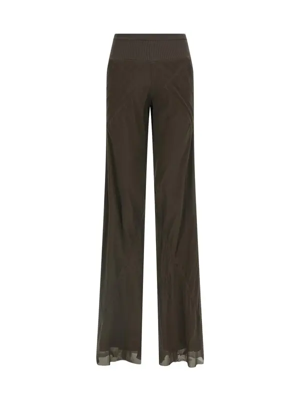 Rick Owens Bias Silk Trousers - Brown