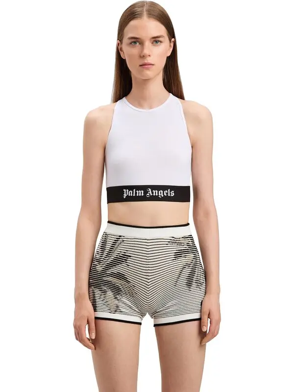 Palm Angels Logo Print Tank Top - White