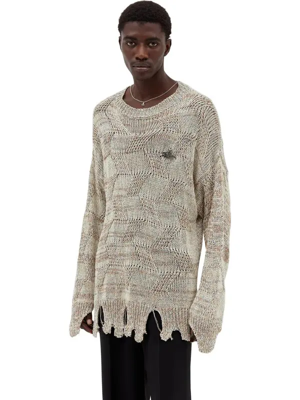 VIVIENNE WESTWOOD Colette Sweater With Metallic Threads - Cream