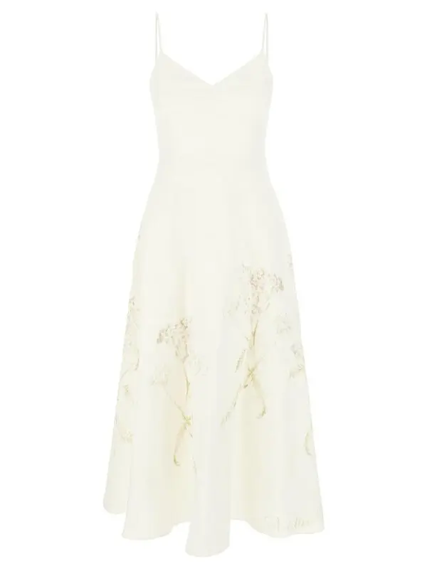 Alberta Ferretti Embroidered Midi Dress - Multicolor