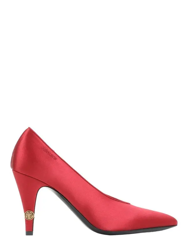Versace Viscose Silk Decollete Pumps - Red