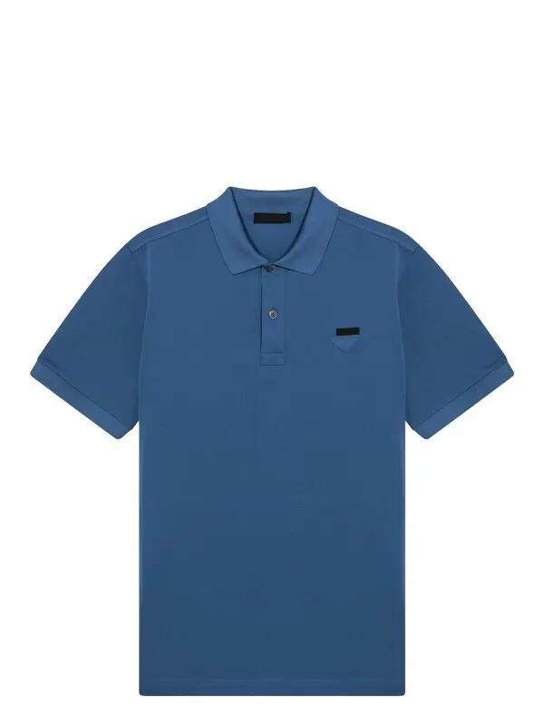 Prada Light Cotton Pique Polo - Blue