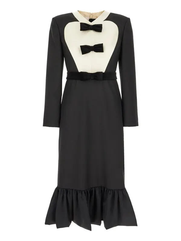 Valentino Garavani Black Dress With Bow Detail - Multicolor