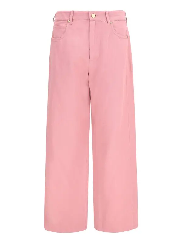 Max Mara Cotton And Linen Blend Pants - Pink