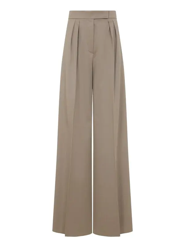 Max Mara Wool Wide Leg Trousers - Multicolor