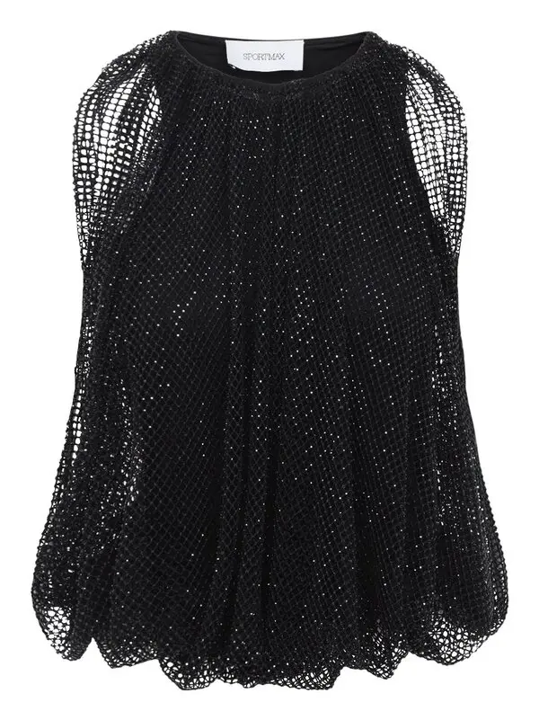 Sportmax Nodo Strass Top - Black