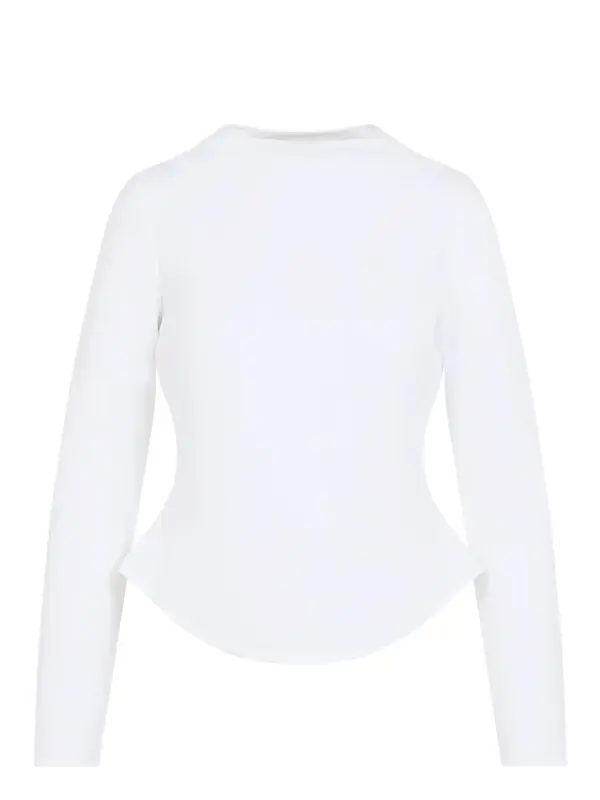Alaïa Long Sleeve Boatneck T-shirt - White