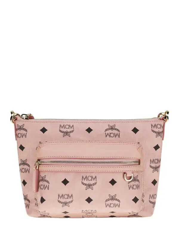 Mcm Aren Crossbody Bag With Visetos Print - Pink