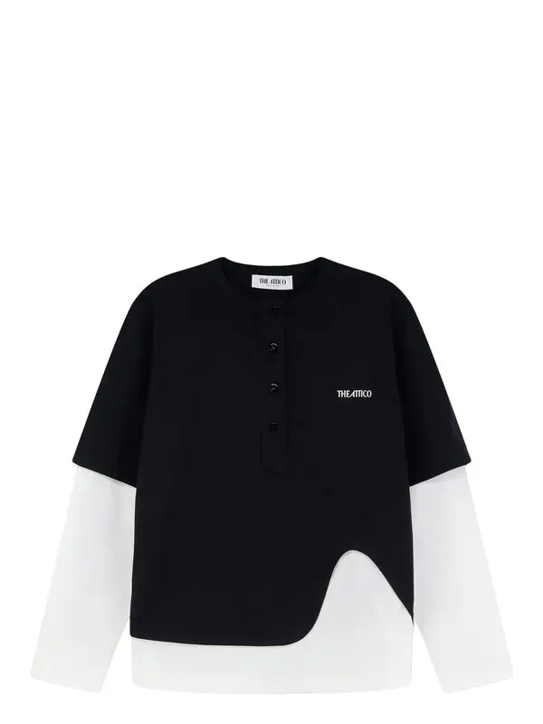 Attico Embroidered Logo Cotton T-shirt - Multicolor