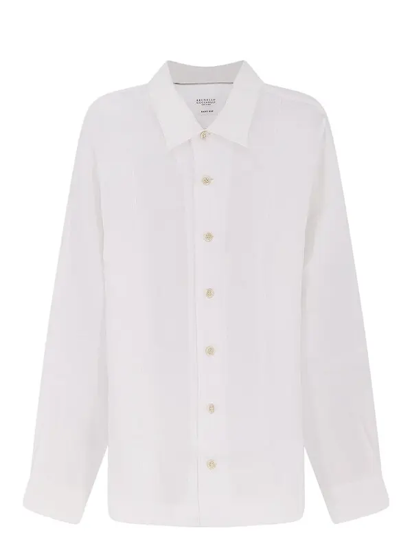 Brunello Cucinelli Easy Fit Linen Shirt - Multicolor