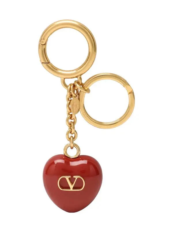 Valentino Garavani Metal Bag Charm With Heart Detail - Silver