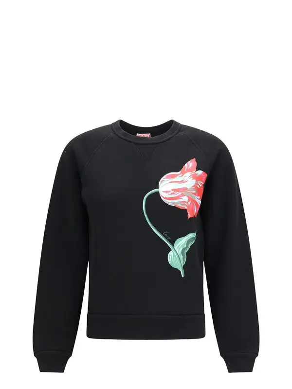 Kenzo Tulip Cotton Sweatshirt - Black
