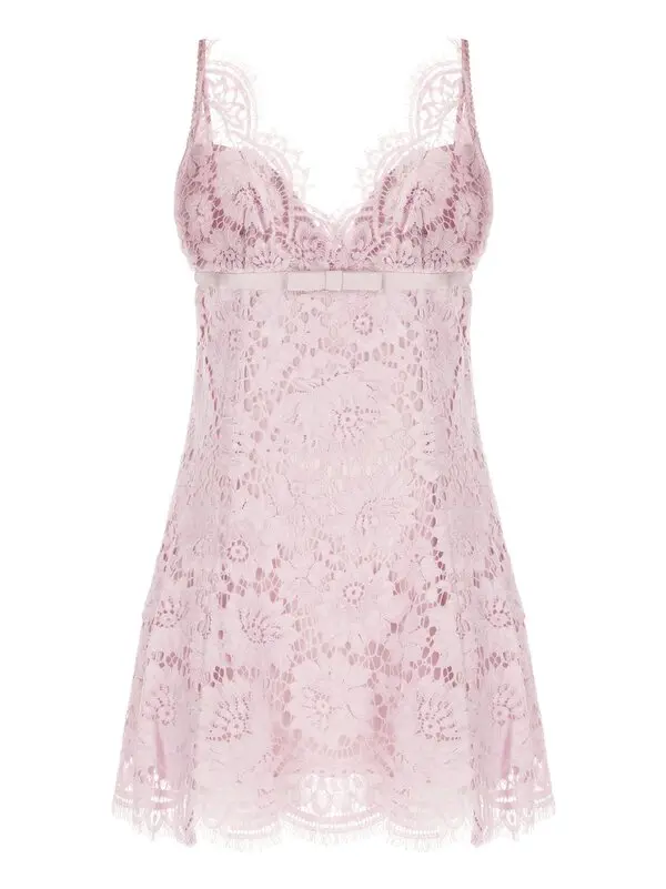 SELF-PORTRAIT Lace Dress With Bow Detail - Multicolor