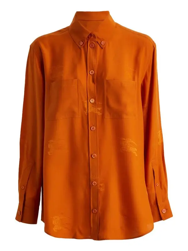 Burberry Classic Collar Shirt With Logo Print - Multicolor