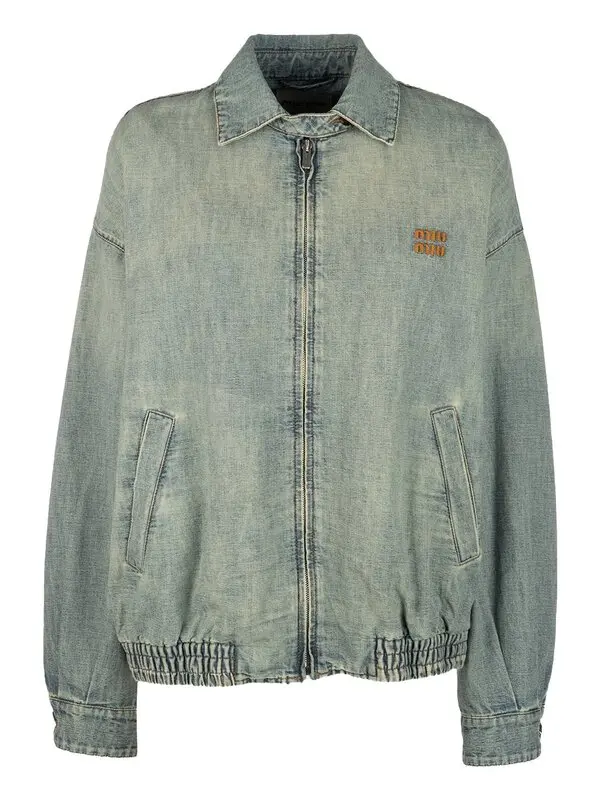 Miu Miu Denim Zip-up Jacket - Multicolor