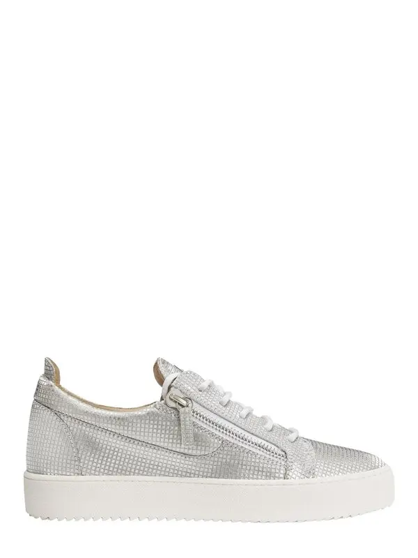 GIUSEPPE ZANOTTI May London Sneakers With Side Zip Closure - Silver