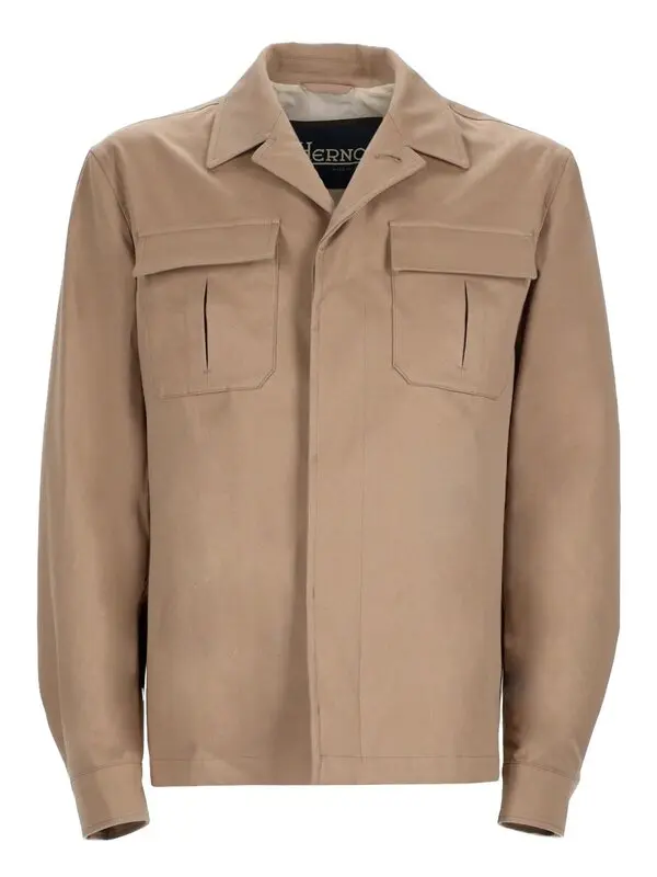 Herno Giacca Con Taschini Cotton Jacket - Cream
