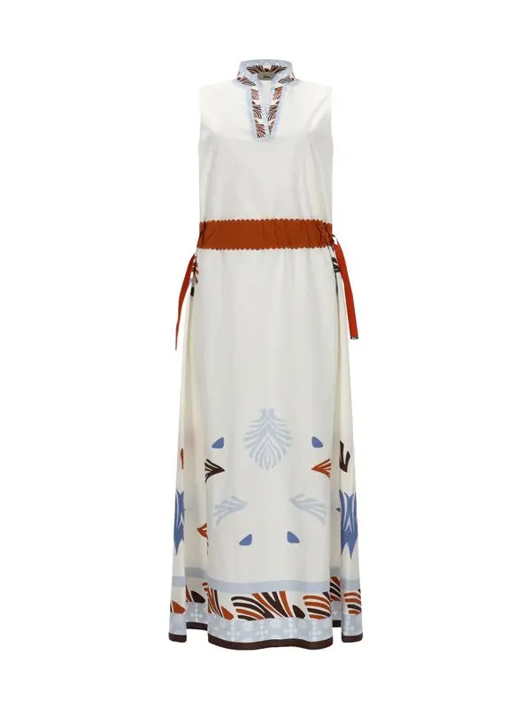 Herno Midi Dress With Print - Multicolor