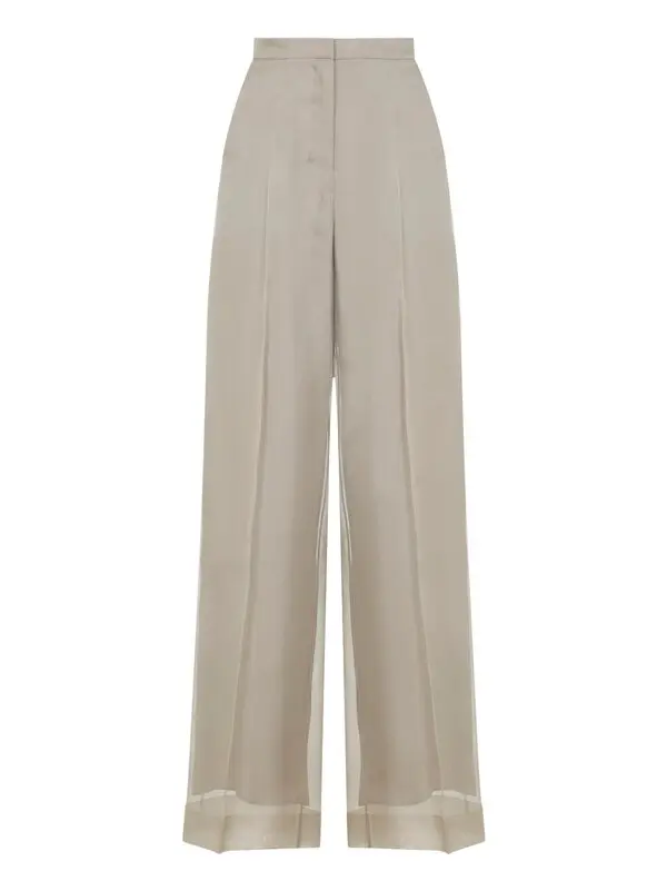 Max Mara Olivi Organza Wide Leg Trousers - Multicolor