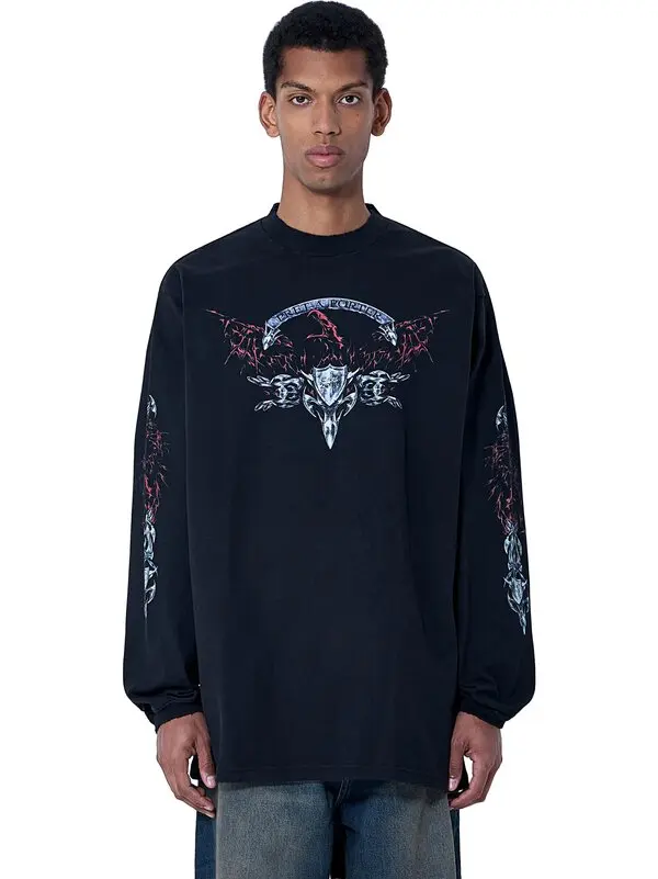 Vetements Graphic Long Sleeve T-shirt - Black