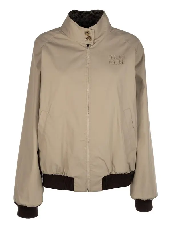 Miu Miu Jacket With Logo Detail - Multicolor