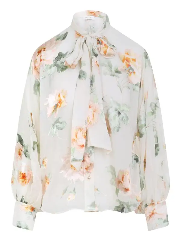 Zimmermann Carousel Burnout Blouse With Floral Print - Multicolor