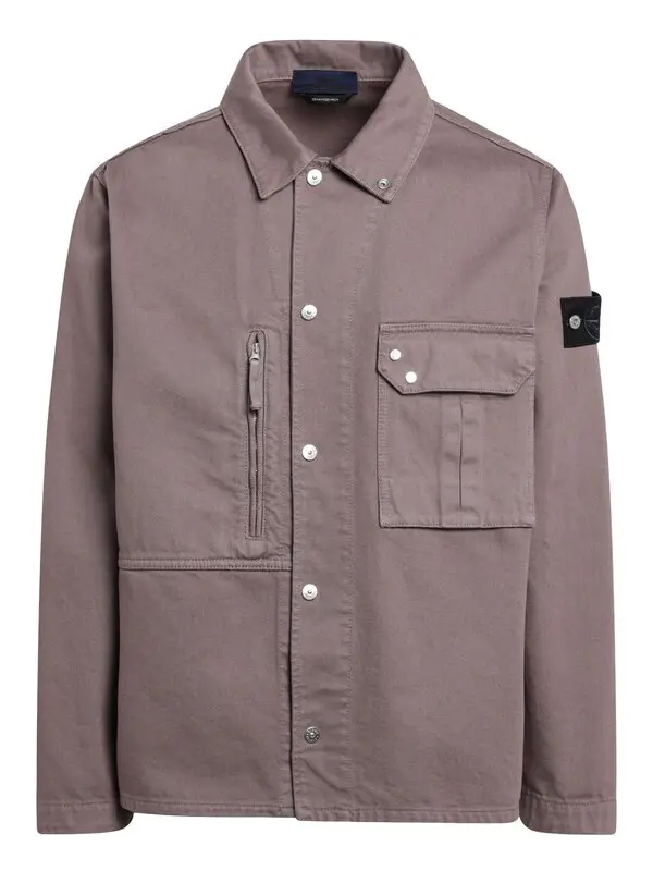 Stone Island Cotton Shirt Jacket - Purple