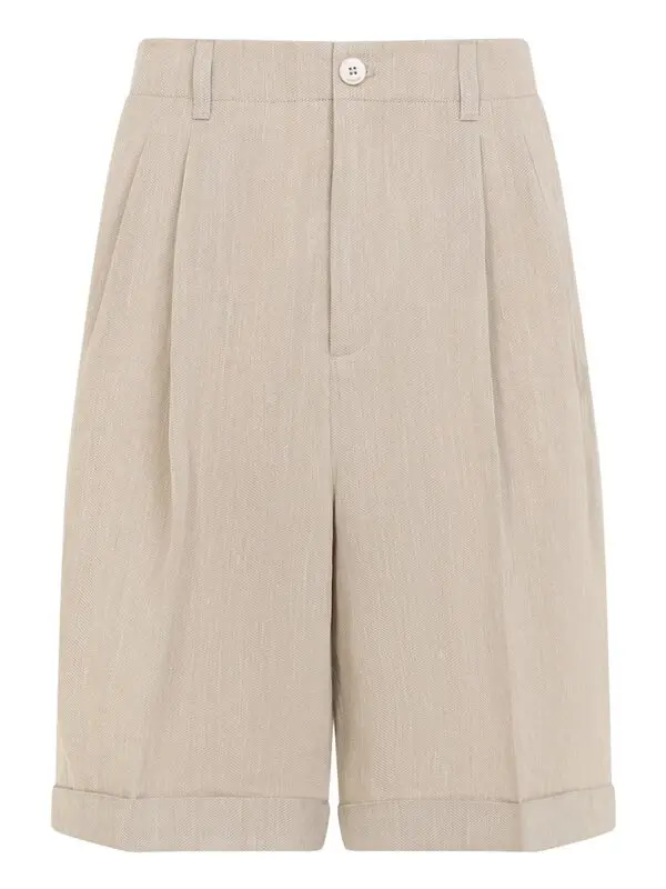 Jacquemus Tailored Linen Blend Shorts - Multicolor