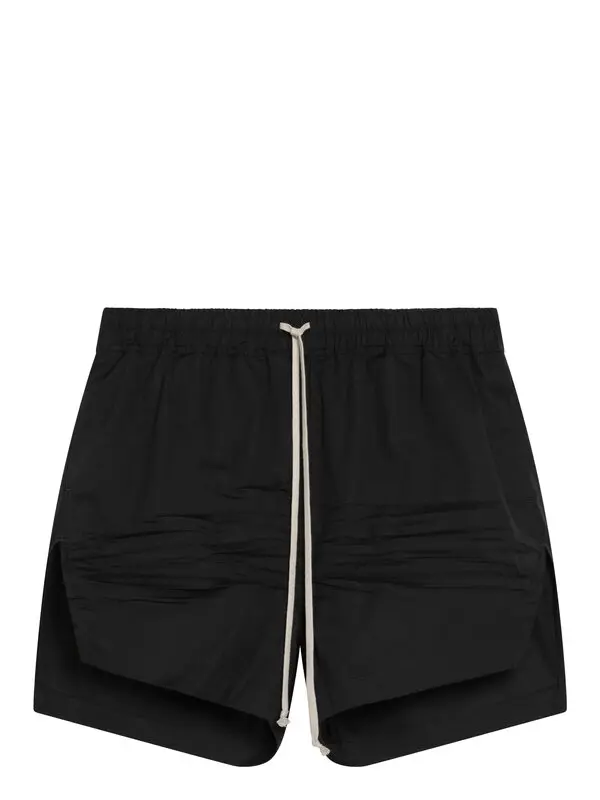 Rick Owens Drawstring Shorts In Cotton Poplin - Black