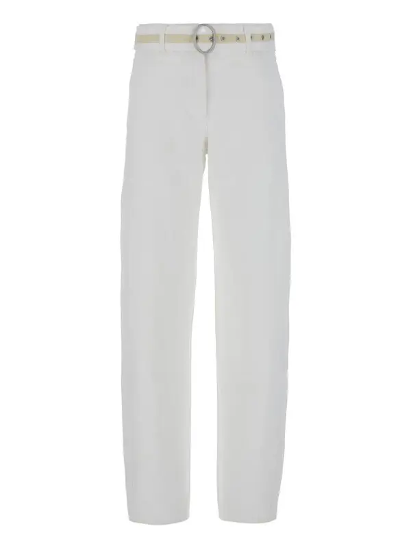 JIL SANDER Belted Straight Leg Jeans - Multicolor