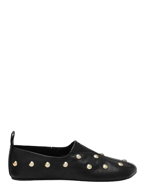 Chloé Rita Ballerinas In Studded Leather - Black
