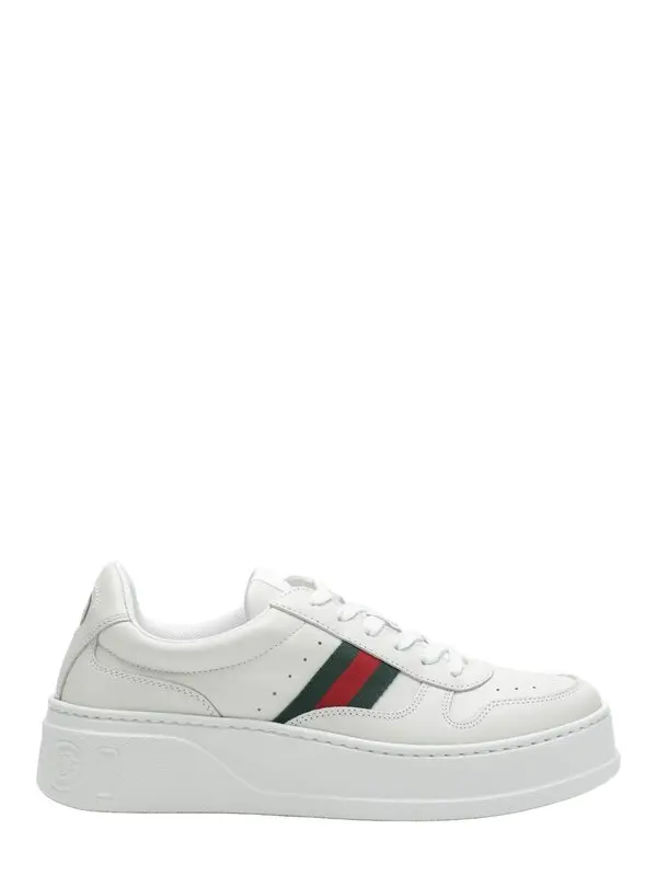 Gucci Leather Sneakers With Oversized Sole - White