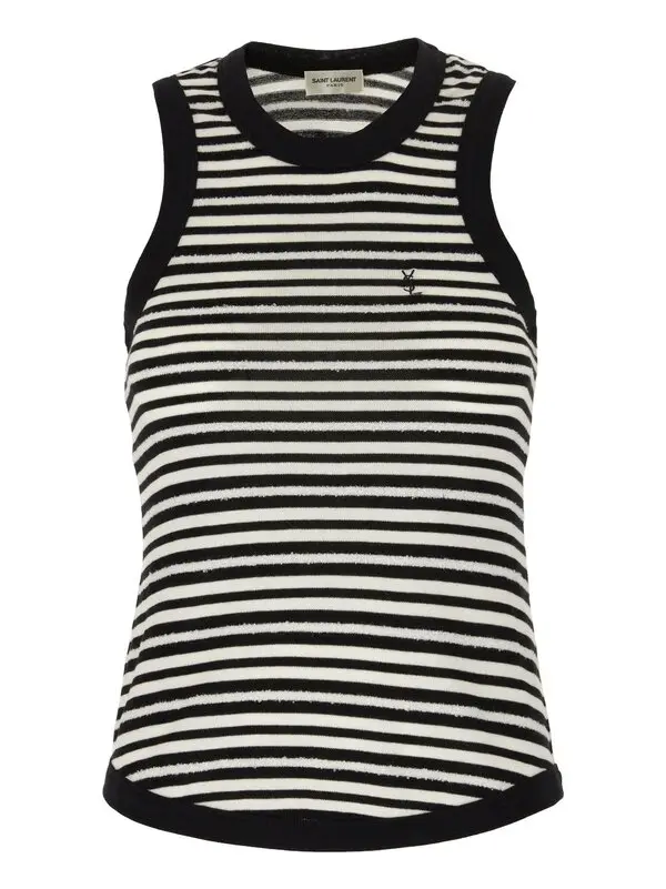Saint Laurent Striped Knit Tank Top - Multicolor
