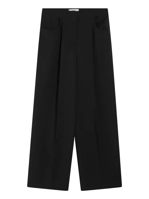 Fendi Wool And Mohair Wide Leg Trousers - Black