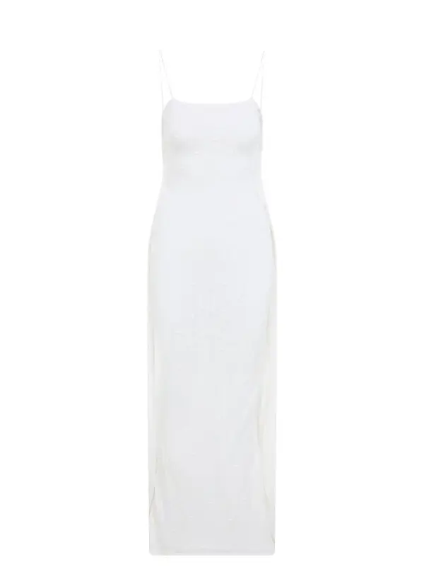 Jacquemus La Robe Maille Plumetis Long Dress - White