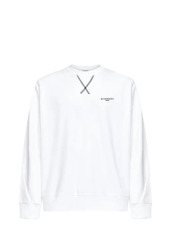 Givenchy White Brushed Cotton Couture Seam Sweatshirt - Multicolor