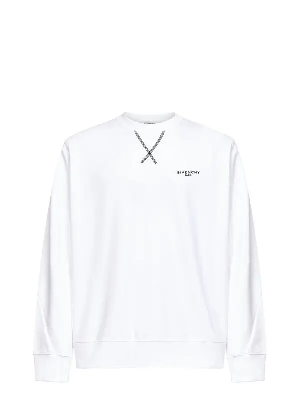 Givenchy White Brushed Cotton Couture Seam Sweatshirt - Multicolor