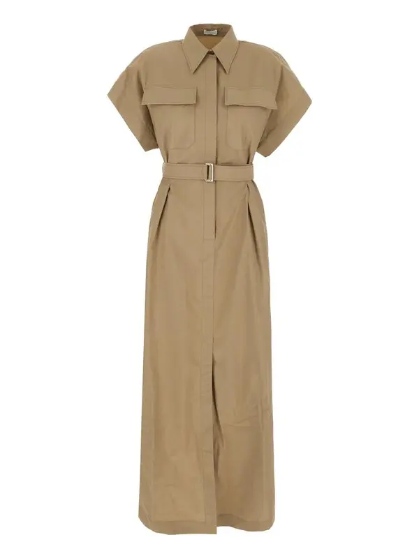 Brunello Cucinelli Belted Shirt Dress - Multicolor