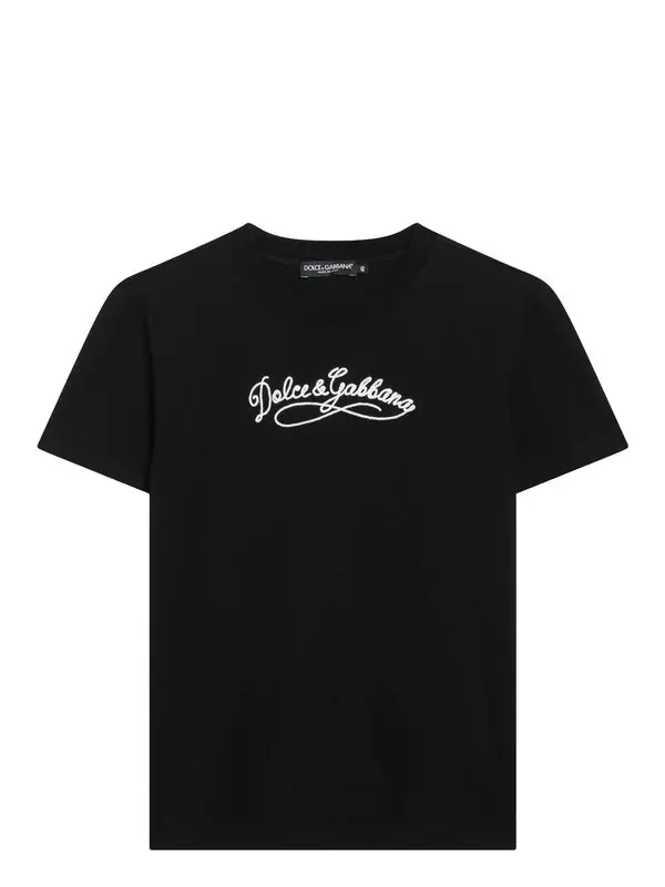 Dolce & Gabbana Embroidered Cotton T-shirt - Black